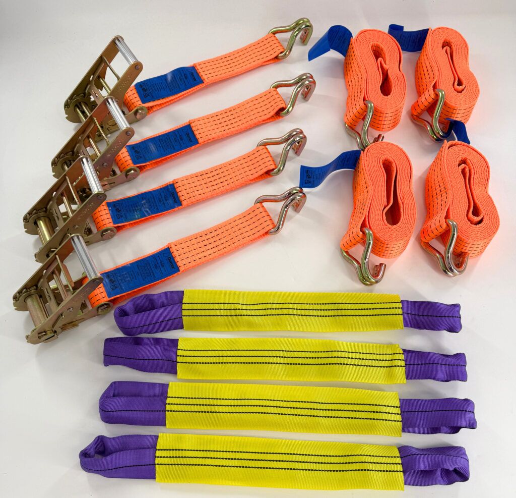 Shop Vehicle Transporter Recovery Straps With Soft links x 4 Orange | Damar